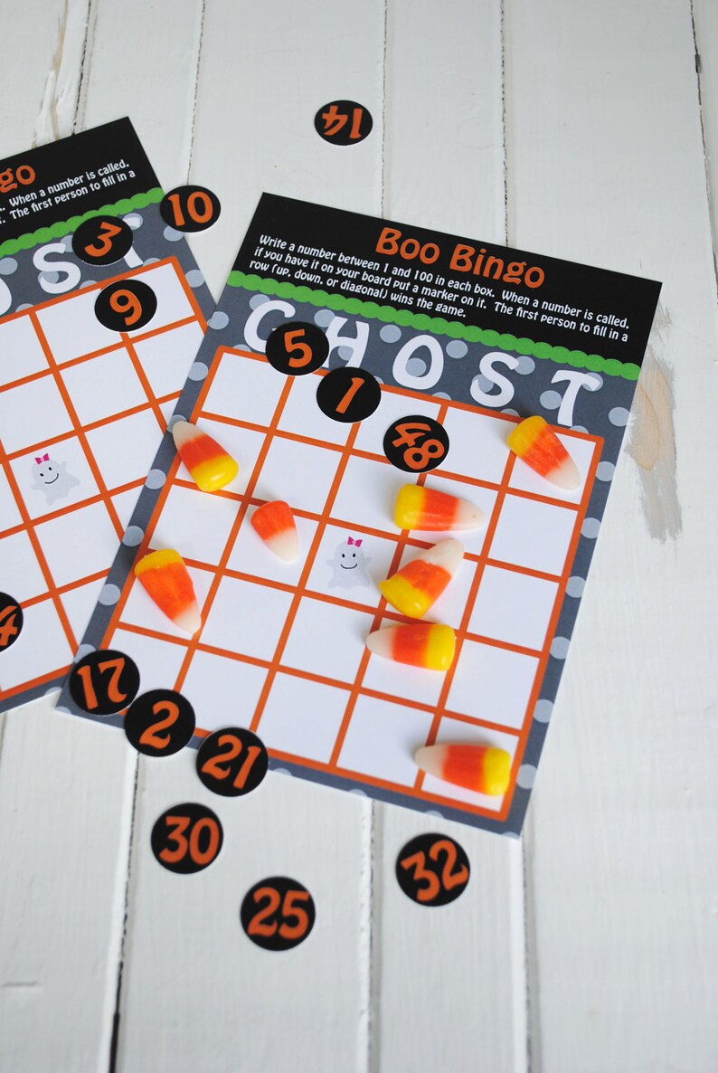 Printable Boo Halloween Bingo Game Set Instant Download | Etsy