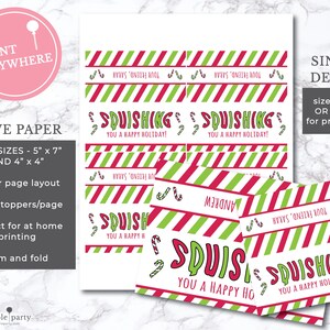 EDITABLE Squishing You Happy Holidays Treat Bag Topper, Squish Toy ...