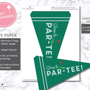 Time to Partee Golf Pennant Flag - Golf Party - Golf Birthday Party ...