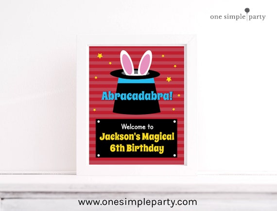 EDITABLE Magic Birthday Welcome Sign Magic Party Magician - Etsy