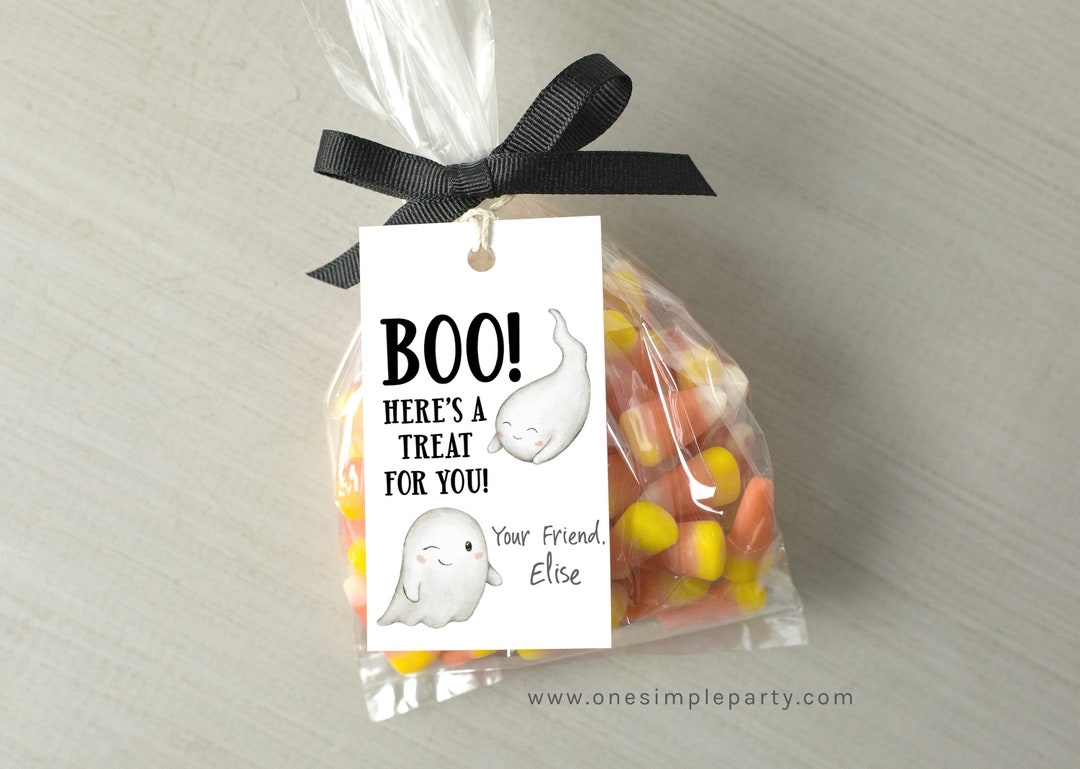 EDITABLE Ghost Halloween Treat Tag - Trick or Treat Tag - Halloween ...