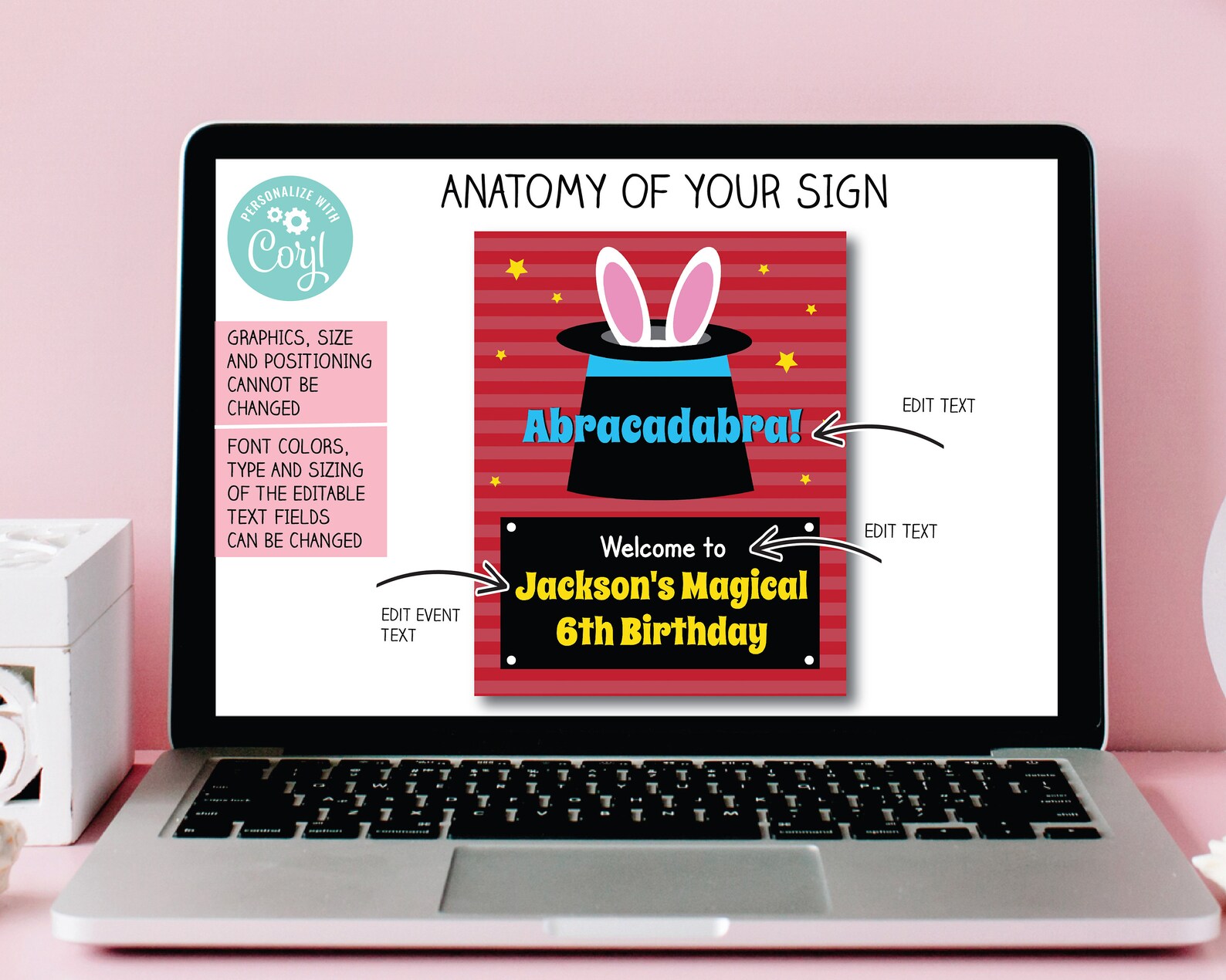 EDITABLE Magic Party Favor Tags Magic Birthday Magician - Etsy