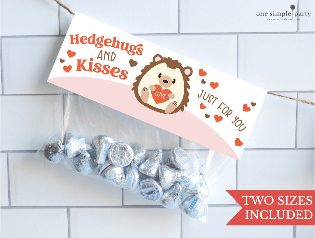 EDITABLE Hedgehog Valentine Bag Topper, Kids Valentine, Hedgehugs and ...
