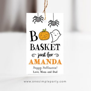 EDITABLE Cute Halloween Boo Basket Tag - Boo Tags - Boo Basket ...