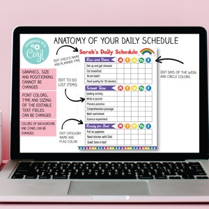 EDITABLE Rainbow School Schedule - Daily Schedule - Kids Daily Routine ...