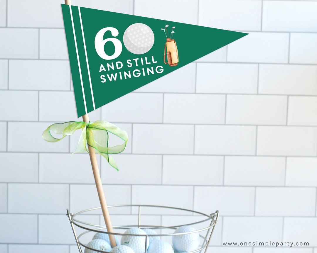60th Birthday Golf Pennant Flag - Golf Birthday - Golf Party - Still ...