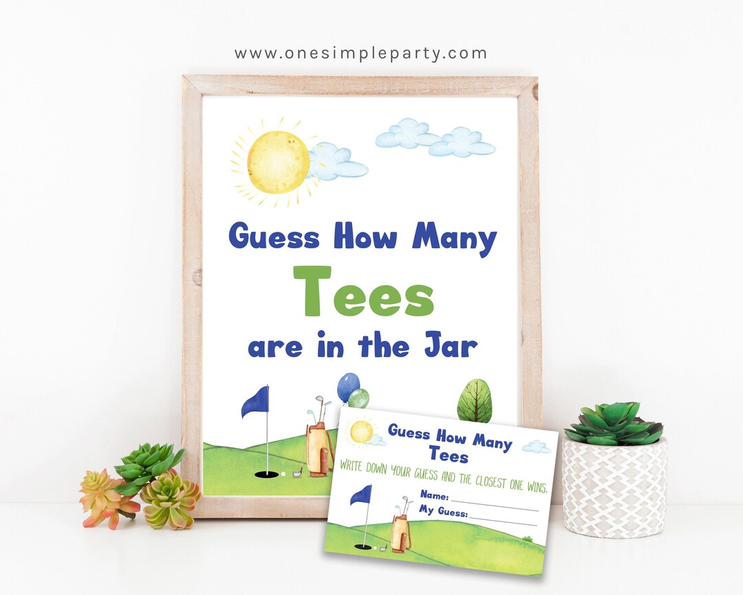 Golf Party Game Guess How Many Tees in the Jar - Golf Party - Golf ...