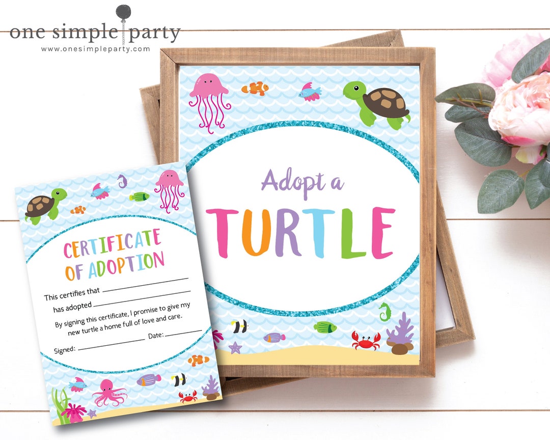 Adopt a Turtle - Girl Ocean Birthday - Beach Birthday - Adopt an Animal ...