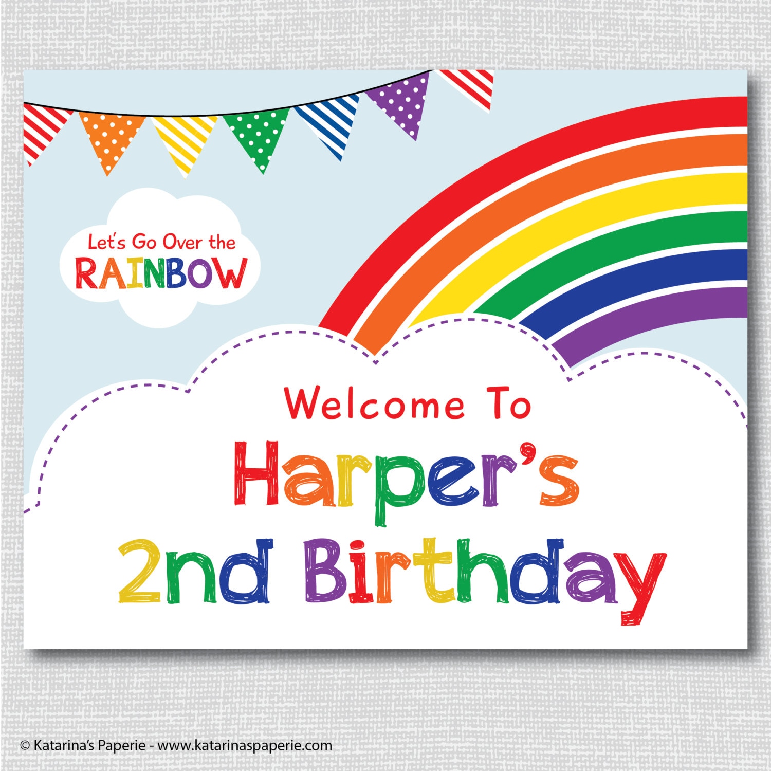 Rainbow Party Welcome Sign Rainbow Birthday Rainbow Theme | Etsy