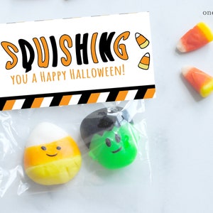 EDITABLE Squishing You Halloween Bag Topper, Squish Toy Halloween ...