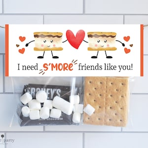 EDITABLE Smores Valentine Bag Topper, Kids Valentine, Smores Valentine ...