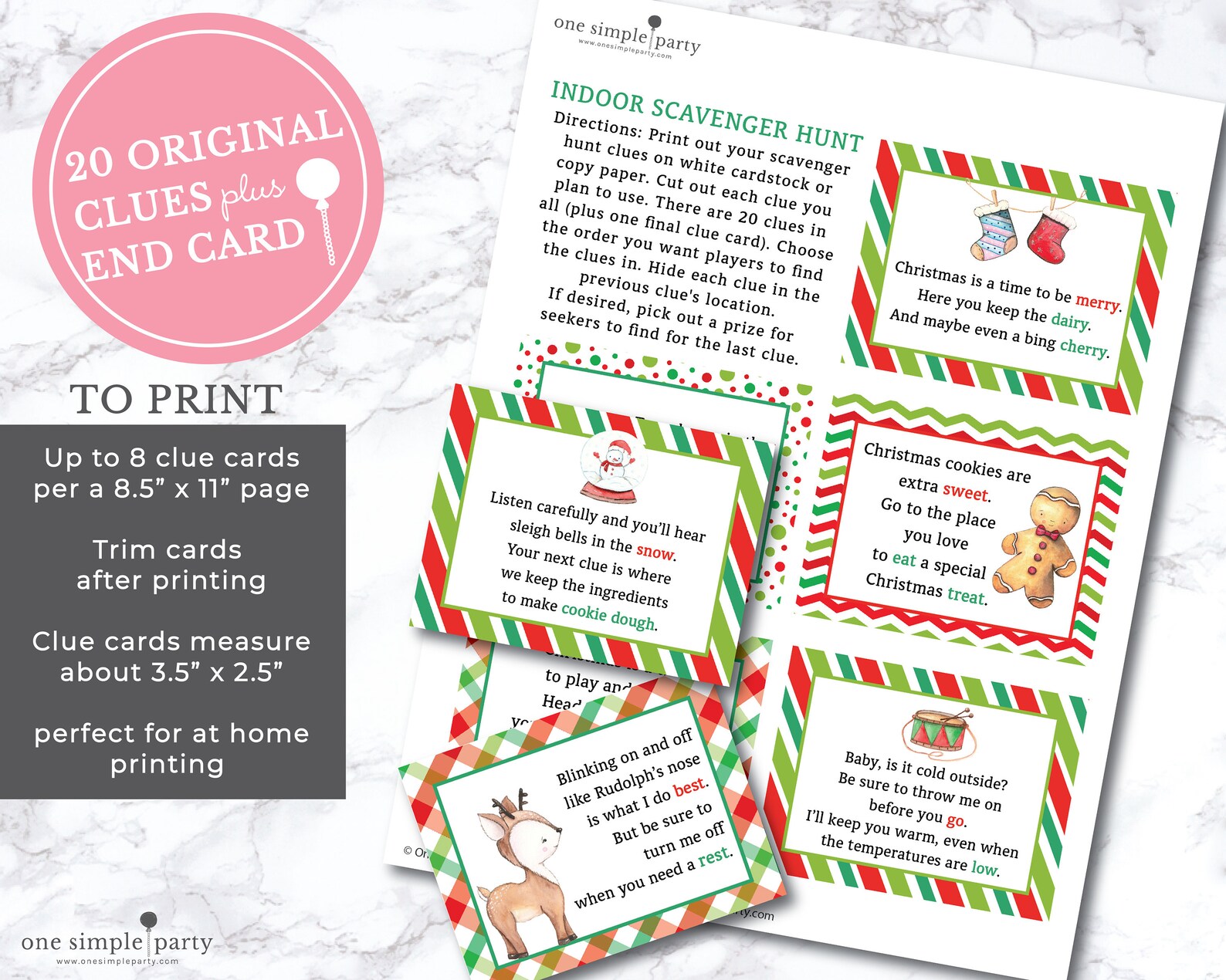 Printable Indoor Christmas Scavenger Hunt - Christmas Treasure Hunt ...
