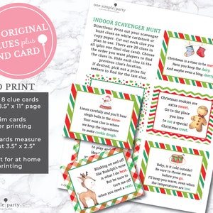 Printable Indoor Christmas Scavenger Hunt - Christmas Treasure Hunt ...