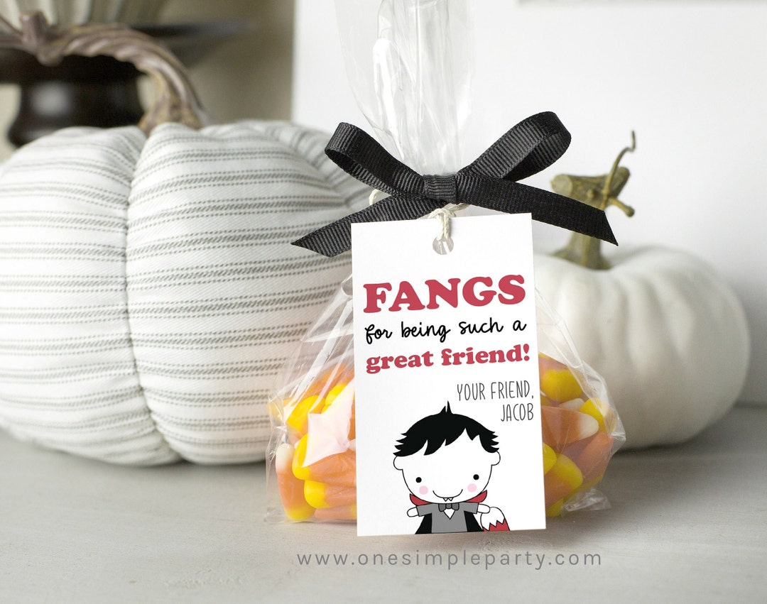 EDITABLE Halloween Vampire Fangs Tag - Halloween Tags - Vampire Fangs ...