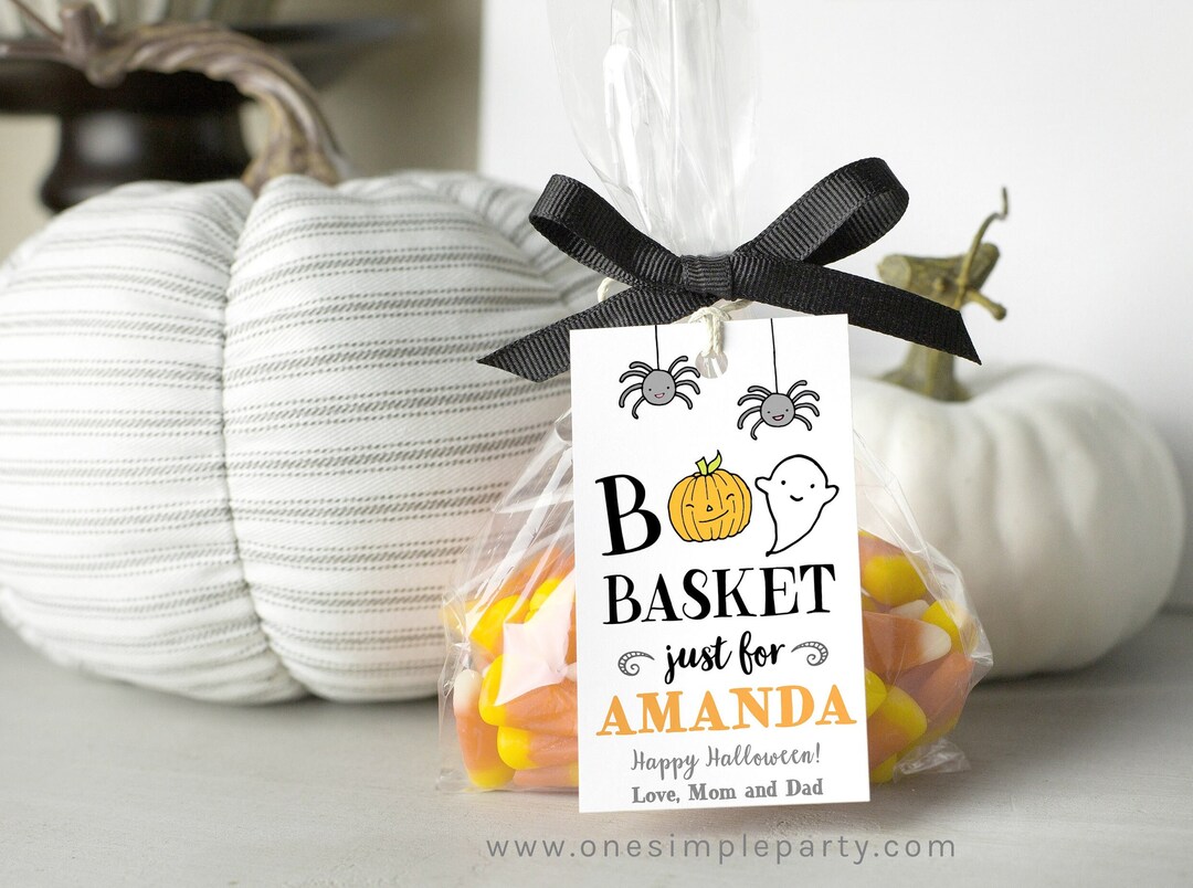 EDITABLE Cute Halloween Boo Basket Tag - Boo Tags - Boo Basket ...