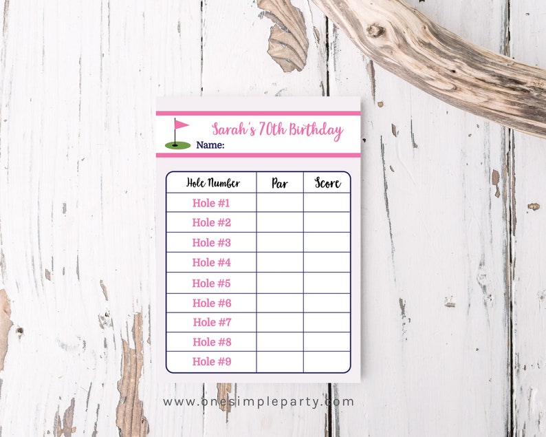 EDITABLE Pink Golf Scorecard Golf Baby Shower Golf Wedding - Etsy