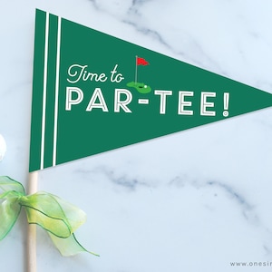 Time to Partee Golf Pennant Flag - Golf Party - Golf Birthday Party ...
