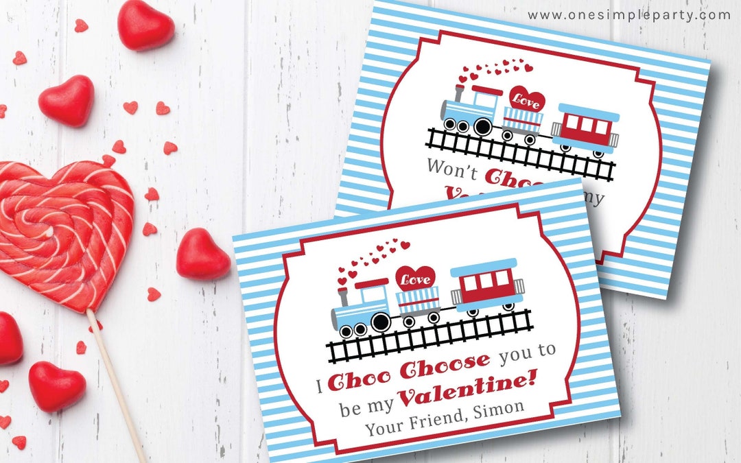 EDITABLE Train Valentine Card - Day Care Valentine - Classroom ...