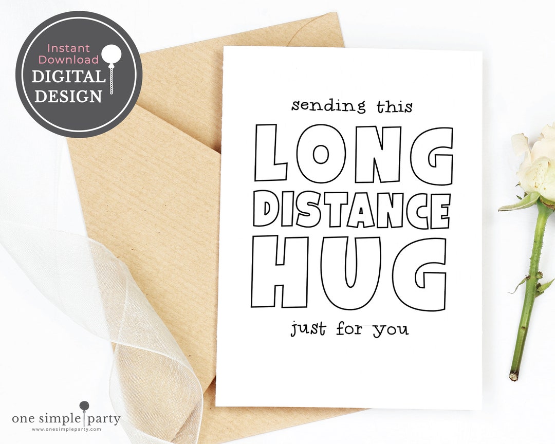 INSTANT DOWNLOAD - Kids Social Distance Hug Coloring Card - Long ...