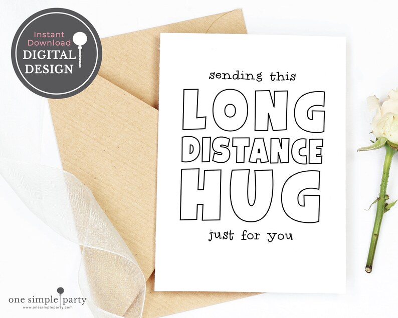 INSTANT DOWNLOAD Kids Social Distance Hug Coloring Card - Etsy