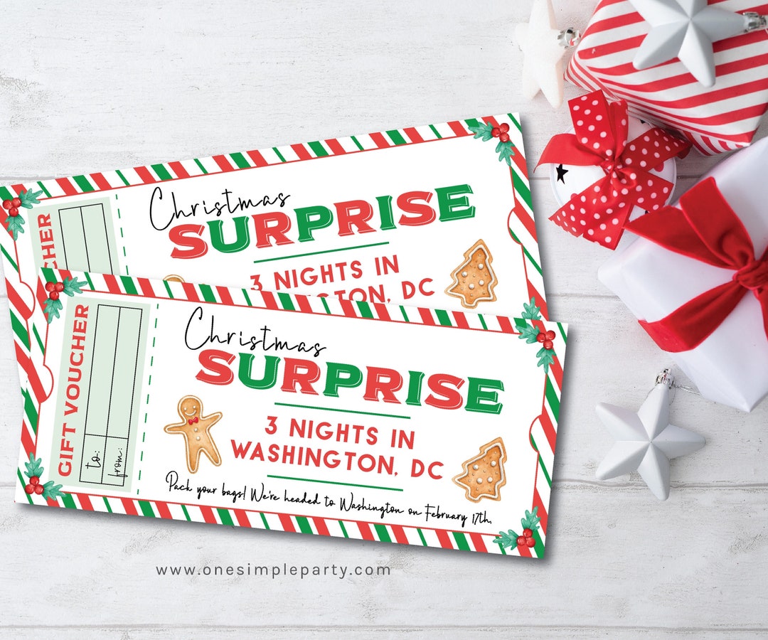 EDITABLE Surprise Christmas Gift Certificate Template - Gift Voucher ...