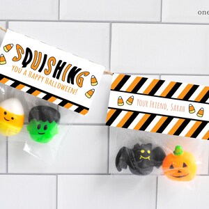 EDITABLE Squishing You Halloween Bag Topper, Squish Toy Halloween ...