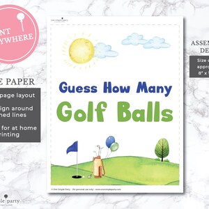 Golf Party Game Guess How Many Golf Balls in the Jar - Golf Party ...
