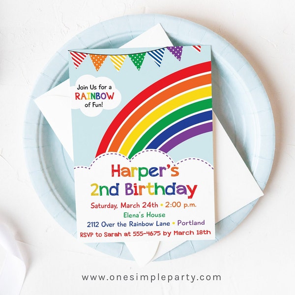 Rainbow Theme Party - Etsy
