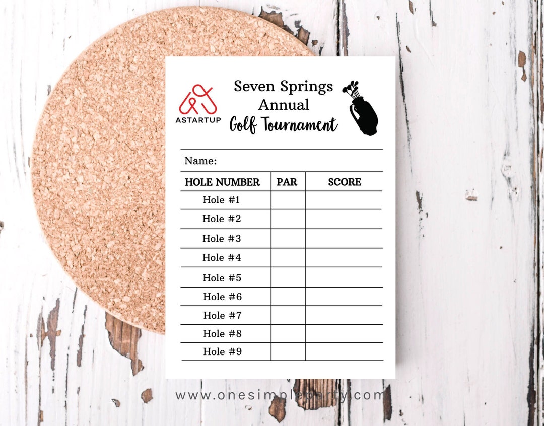 EDITABLE Golf Scorecard With Logo - Golf Outing - Golf Party - Golf ...