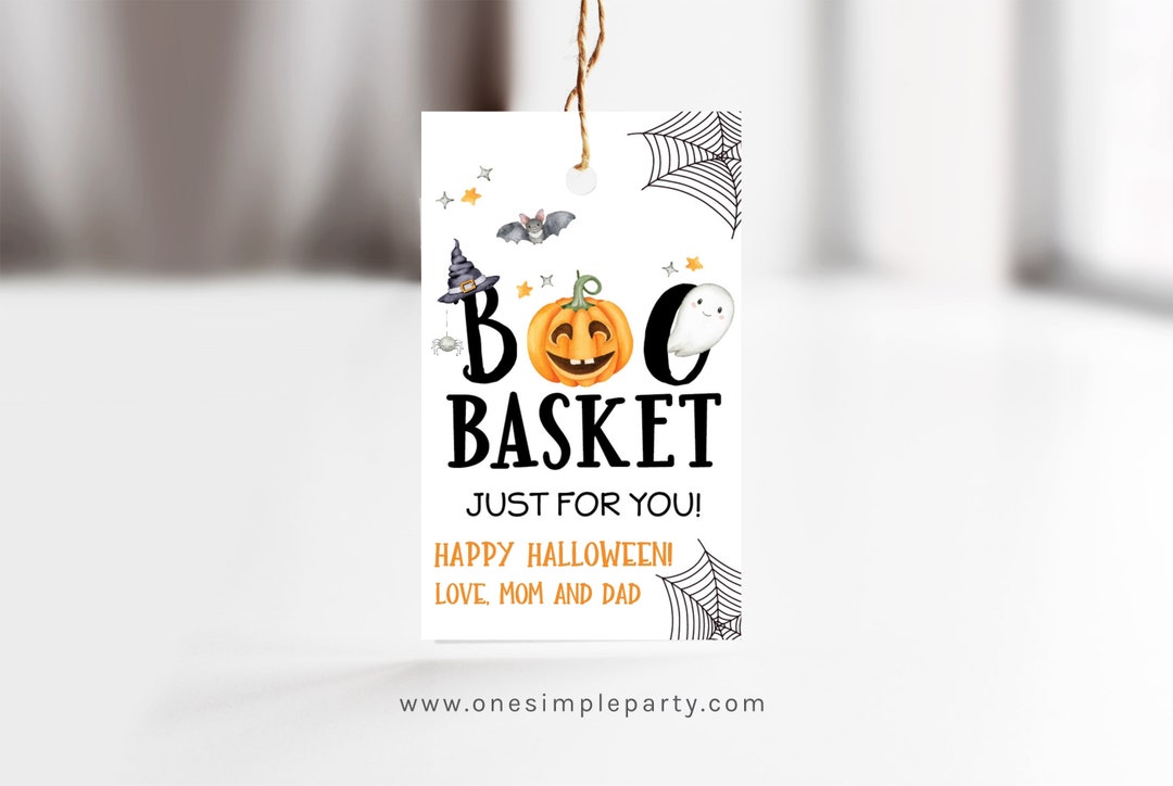 EDITABLE Halloween Boo Basket Tag - Boo Tags - Boo Basket - Halloween ...