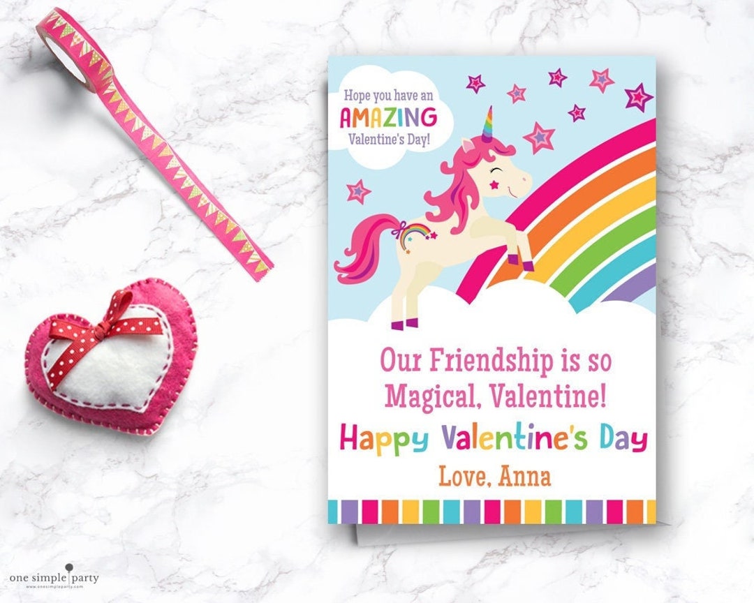 EDITABLE Rainbow Unicorn Valentines - Unicorn Valentine - Class ...