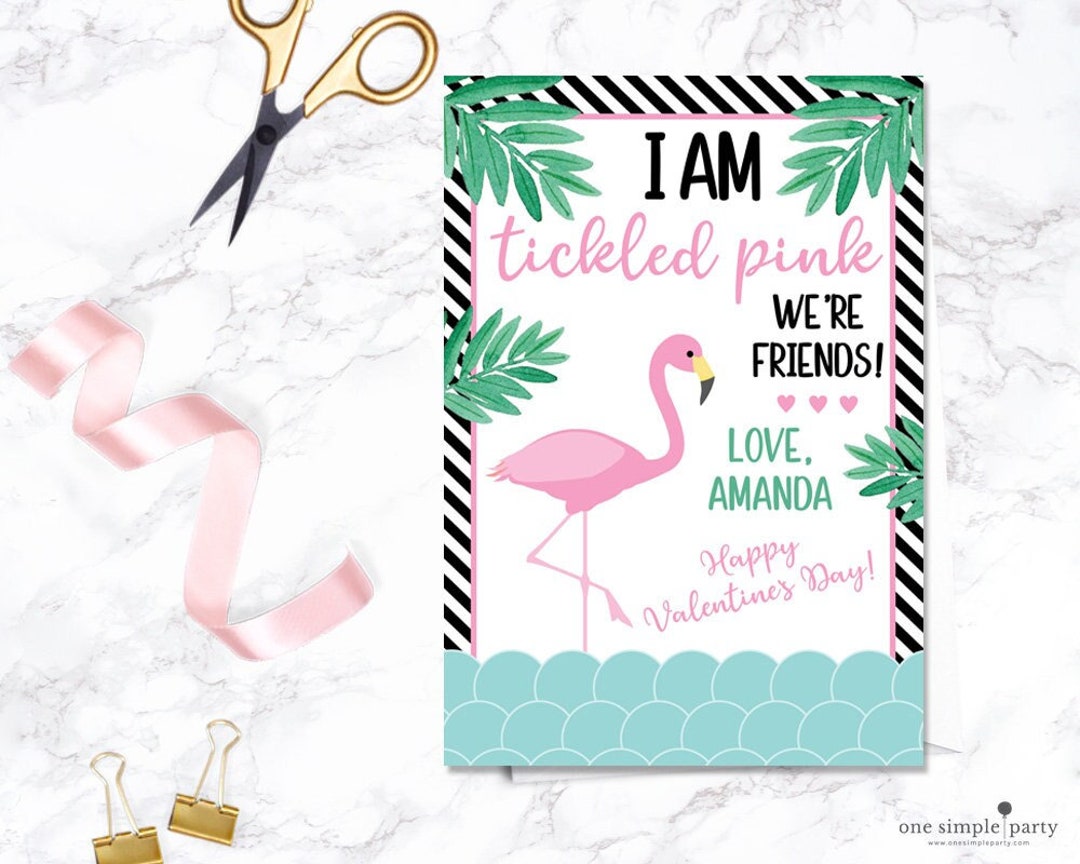 EDITABLE Flamingo Kids Valentine, Classroom Valentines, Flamingo ...