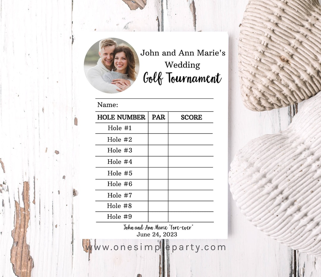 Editable Photo Wedding Golf Scorecard (digital Download) - Etsy