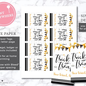 EDITABLE Trick or Treat Halloween Tag - Kids Halloween - Halloween ...