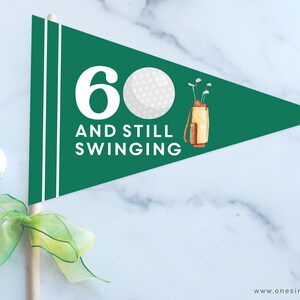 60th Birthday Golf Pennant Flag - Golf Birthday - Golf Party - Still ...
