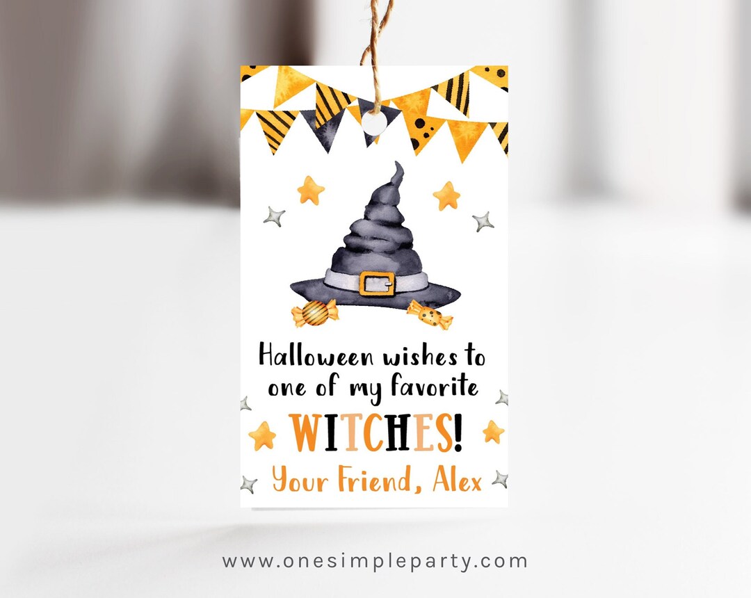 EDITABLE Halloween Witch Tag - Favorite Witch - Witch Tag- Halloween ...