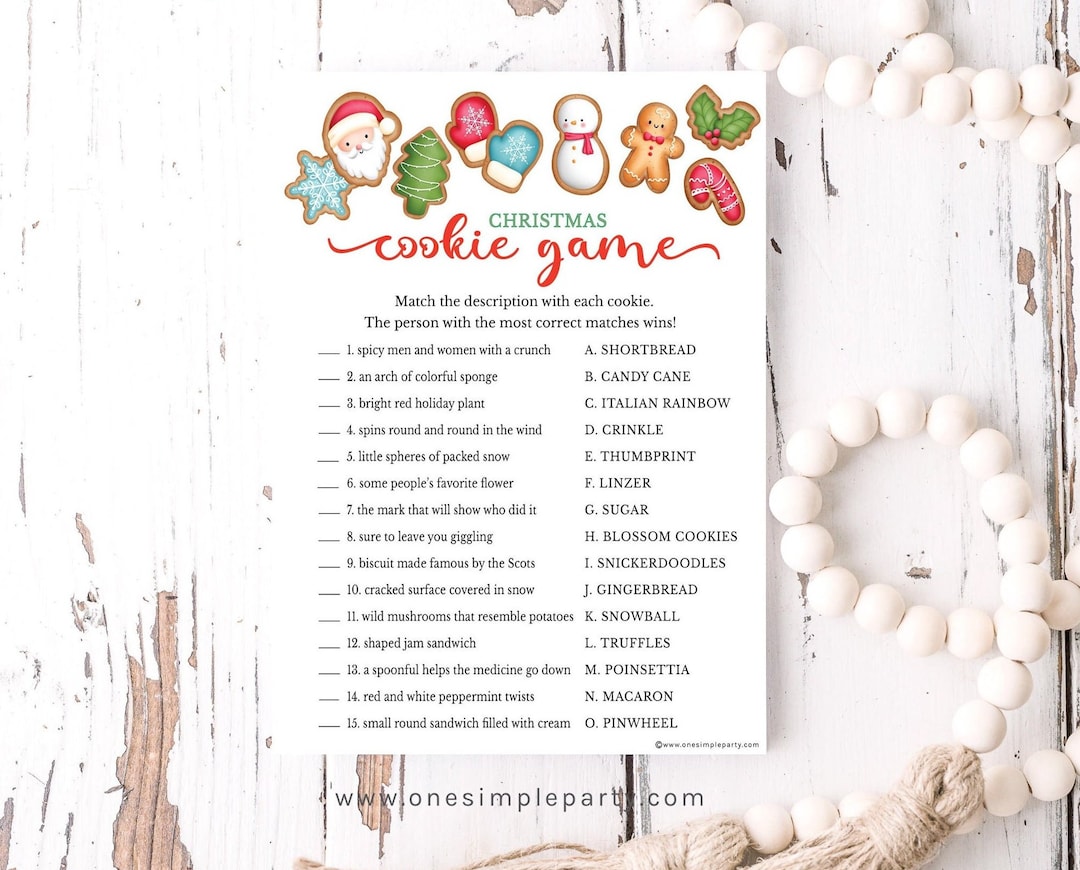 Christmas Cookie Game - Christmas Party Game - Cookie Exchange ...