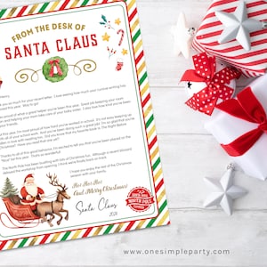 EDITABLE Letter From Santa - Santa Letter - Santa Stationery - From the ...