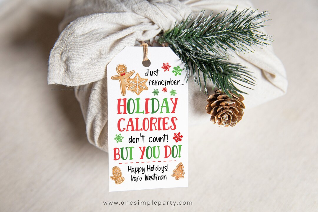 EDITABLE Christmas Baking Tag - Holiday Calories Tag - Christmas ...