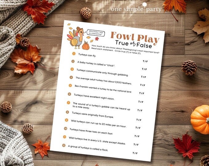 Thanksgiving True or False Questions With Border | Thanksgiving Game ...