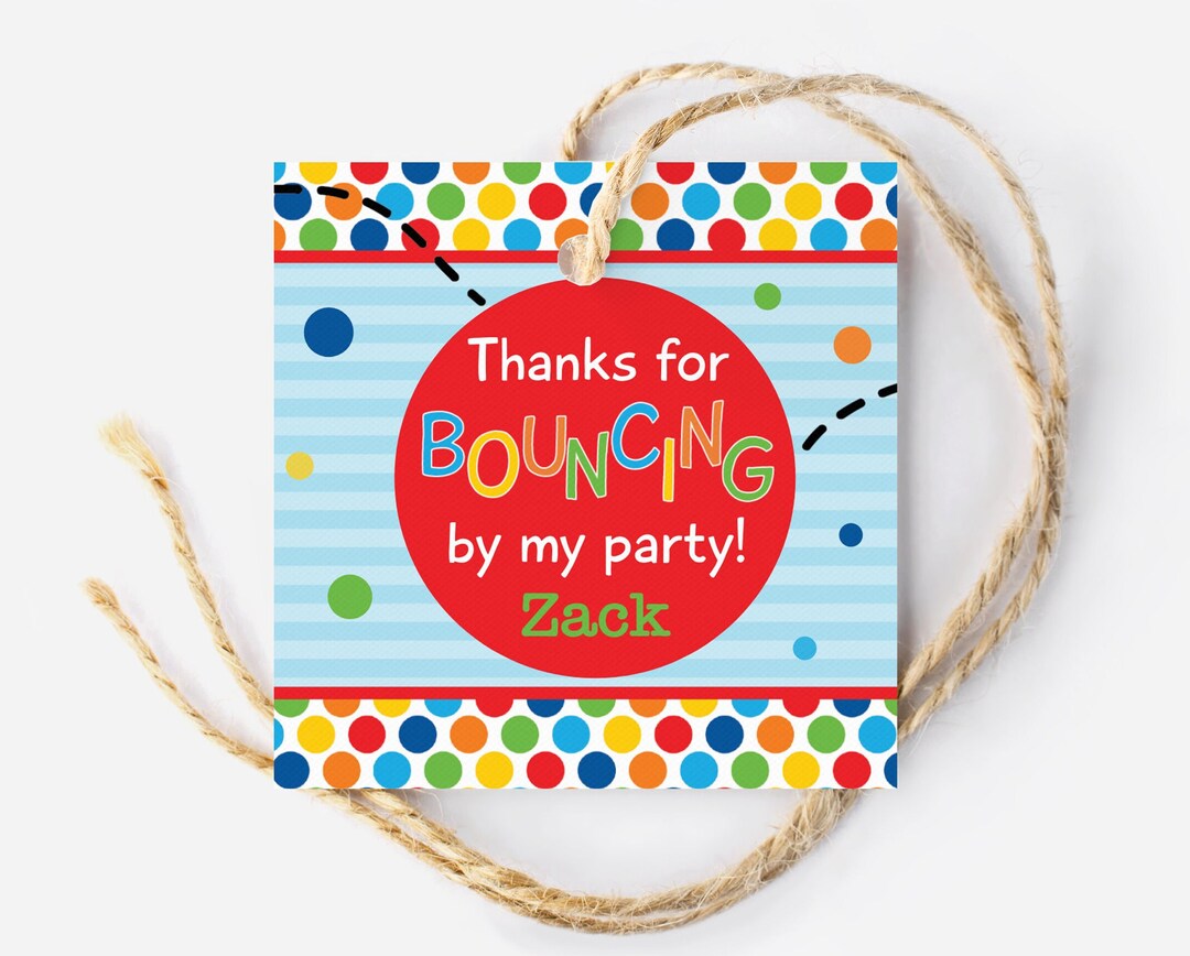 EDITABLE Bouncy Ball Birthday Favor Tags - Ball Birthday - First ...