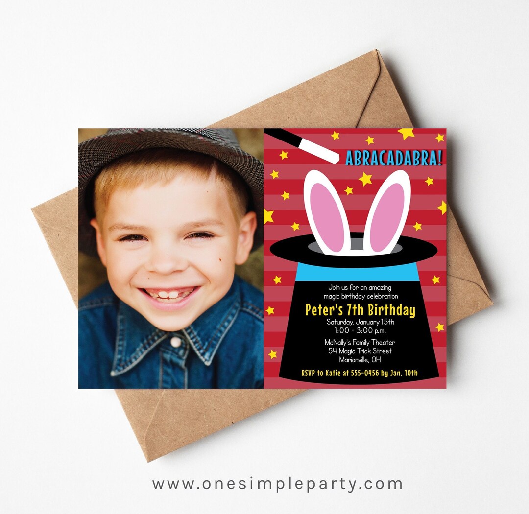 MAGICIAN PARTY INVITATION, Magic Birthday, Magic Show Party, Magic ...