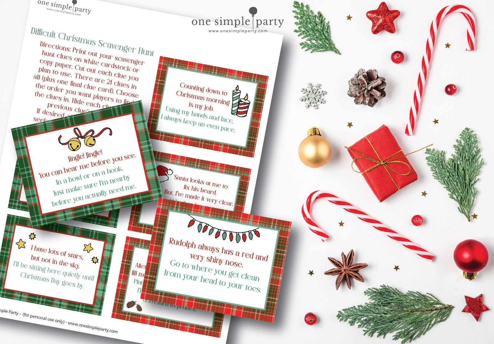 Printable Difficult Christmas Scavenger Hunt - Christmas Treasure Hunt ...