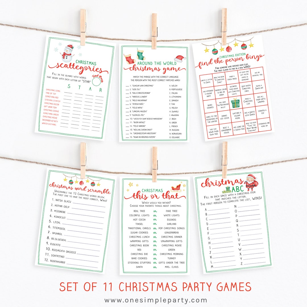 Printable Christmas Games Bundle: Family Holiday Party Activity ...