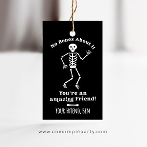 EDITABLE No Bones About It Skeleton Halloween Tag - Halloween Tags ...