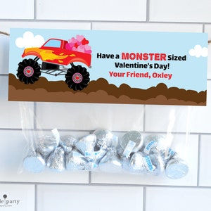 EDITABLE Monster Truck Valentine Bag Topper, Kids Valentine, Boy ...
