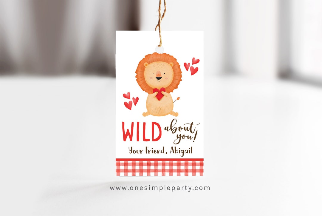EDITABLE Lion Valentine Tag - Kids Valentine - Valentine Tag ...