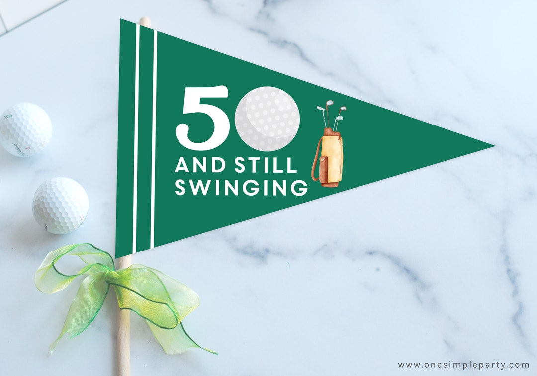 50th Birthday Golf Pennant Flag - Golf Birthday - Golf Party - Still ...
