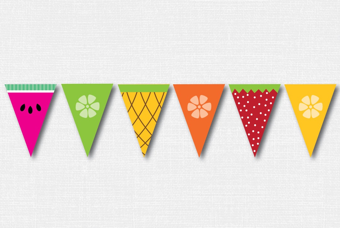 Fruit Slice Party Banner Fruit Birthday Summer Party Banner Summer ...