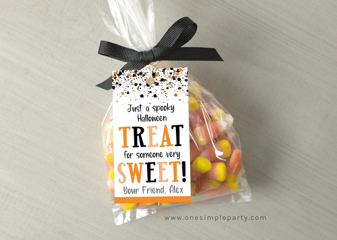 EDITABLE Halloween Treat Tag - Halloween Cookie Tag - Treat Tags ...